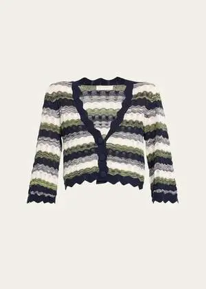 Ramy Brook Nell Wavy Knit Cardigan
