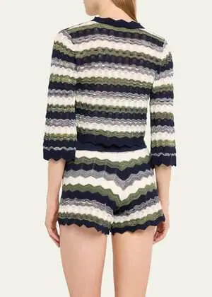 Ramy Brook Nell Wavy Knit Cardigan