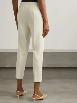 Theory Treeca Crepe Slim-leg Trousers - Neutrals