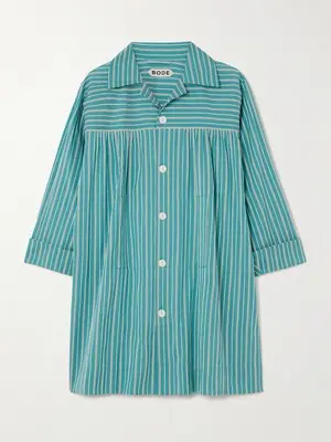 BODE Shore Stripe Quincy Mini Shirt Dress