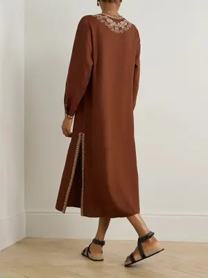 Loro Piana Embroidered Linen Kaftan