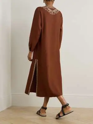 Loro Piana Embroidered Linen Kaftan