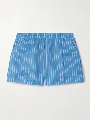 Staud Taurus Striped Shell Shorts - Blue