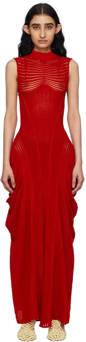 isa boulder dress red Isa Boulder Onion Maxi Dress in Red