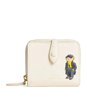 Polo Ralph Lauren Leather Polo Bear Wallet - Ivory