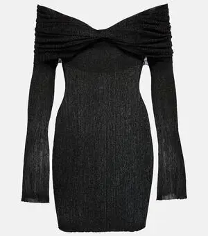 AYA MUSE Off-shoulder Ribbed-knit Minidress