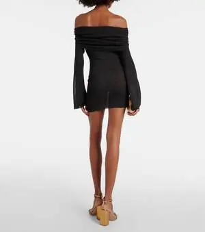 AYA MUSE Off-shoulder Ribbed-knit Minidress
