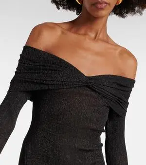 AYA MUSE Off-shoulder Ribbed-knit Minidress