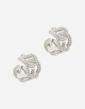 Dolce & Gabbana Rhinestone Earrings With Dg Logo