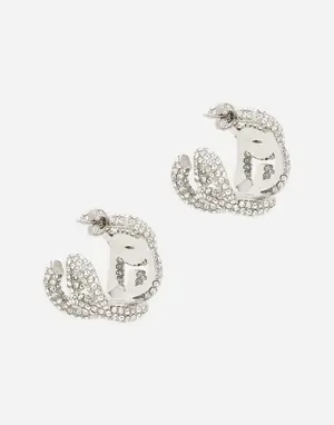 Dolce & Gabbana Rhinestone Earrings With Dg Logo