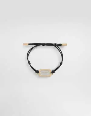 Dolce & Gabbana Cord Bracelet With Logo Tag - Multicolor
