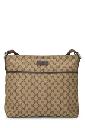 Gucci Original Gg Canvas Web Pocket Messenger Bag - Brown