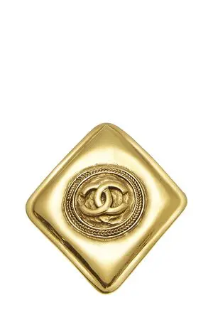 Chanel Cc Diamond Brooch - Gold