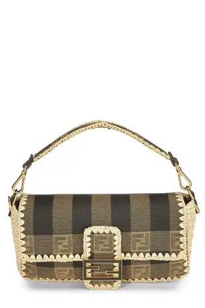 Fendi Pequin Convertible Baguette - Brown