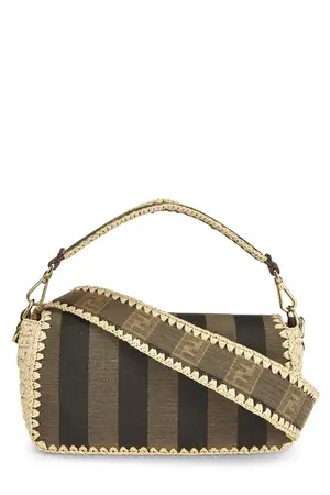 Fendi Pequin Convertible Baguette - Brown
