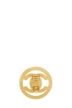 Chanel Cc Turnlock Circle Earrings