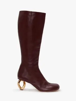 JW Anderson JW Anderson Chain Heel Leather Boots - Brown