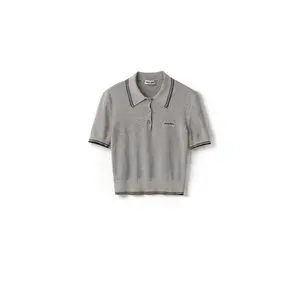 Miu Miu Cotton Jersey Polo Shirt - Marble/blue
