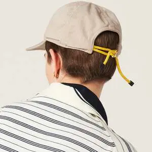 Miu Miu Denim Baseball Cap - Beige/Yellow | Editorialist