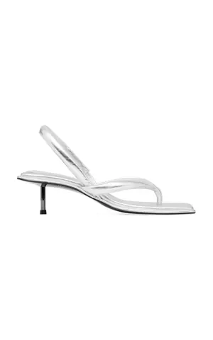 ST. AGNI Leather Slingback Thong Sandals
