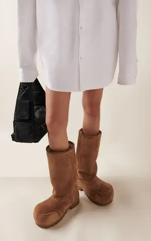 Balenciaga Alaska Suede & Faux-fur Boots