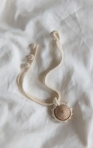 RENATA.Q Sundi Crocheted Seashell Pendant Necklace