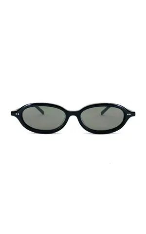 ST. AGNI 90's Slim Oval-frame Sunglasses - Black