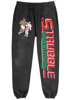 SAINT MXXXXXX Denim Tears Struggle Printed Cotton Sweatpants