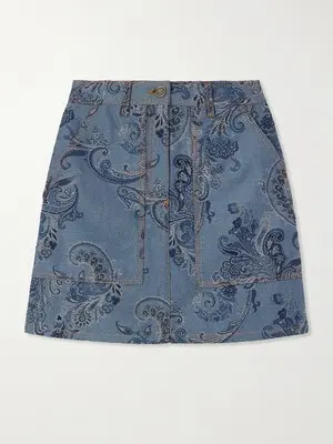 Etro Jacquard Mini Skirt - Blue