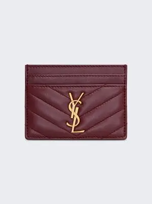 Saint Laurent Cassandre Matelasse Card Case Hot Wine Red