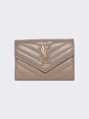 Saint Laurent Cassandre Wallet Hot Wine Dusty Grey