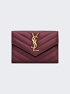 Saint Laurent Cassandre Wallet Hot Wine Red