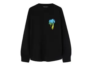 Palm Angels Sprayed Palm Logo Over Longsleeve T-shirt