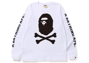 A BATHING APE Crossbone Long Sleeve Tee Shirt - White