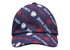 Moncler Logo Print Baseball Cap - Blue/black/white