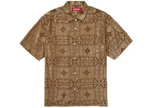 Supreme Tray Jacquard Short Sleeve Shirt - Tan