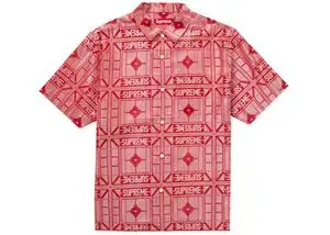 Supreme Tray Jacquard Short Sleeve Shirt - Red