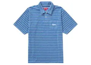 Supreme Stripe Terry Polo Shirt - Royal