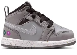 JORDAN 1 Mid Wings Nyc Subway Sneakers - Gunsmoke/matte Silver/black