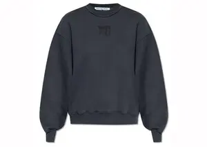 Alexander Wang Puff Paint Logo Terry Crew Sweatshirt - Soft Obsidian