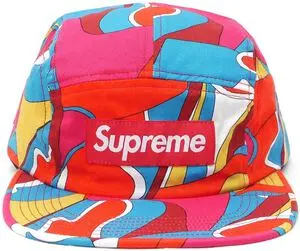 Supreme Abstract Patterned Camp Cap - Red