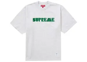 Supreme Stencil Embroidered Short Sleeve Top - Ash Grey