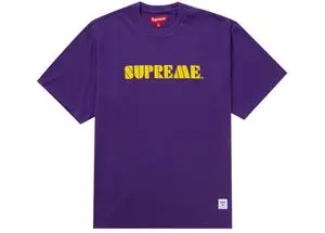 Supreme Stencil Embroidered Short Sleeve Top - Purple
