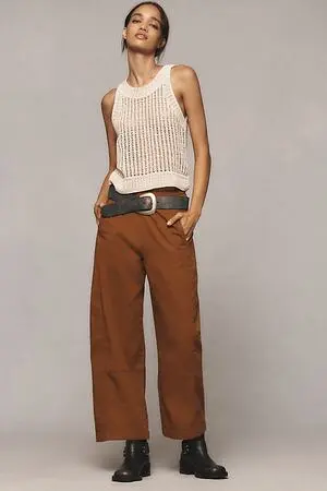PILCRO The Izzie Relaxed Barrel Pants Brown