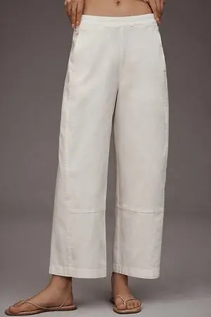 PILCRO The Izzie Relaxed Barrel Pants - White