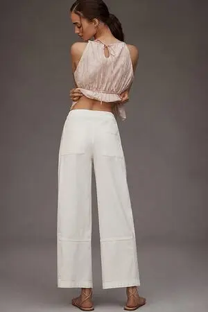 PILCRO The Izzie Relaxed Barrel Pants - White