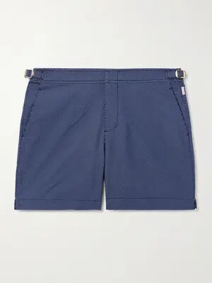 Orlebar Brown Bulldog Straight-leg Mid-length Jacquard Swim Shorts - Blue