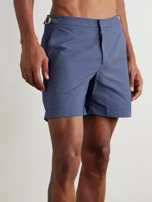 Orlebar Brown Bulldog Straight-leg Mid-length Jacquard Swim Shorts - Blue