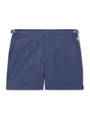 Orlebar Brown Bulldog Straight-Leg Mid-Length Jacquard Swim Shorts Gray