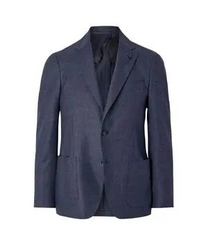 LARDINI Slim-fit Puppytooth Stretch-wool Suit Jacket